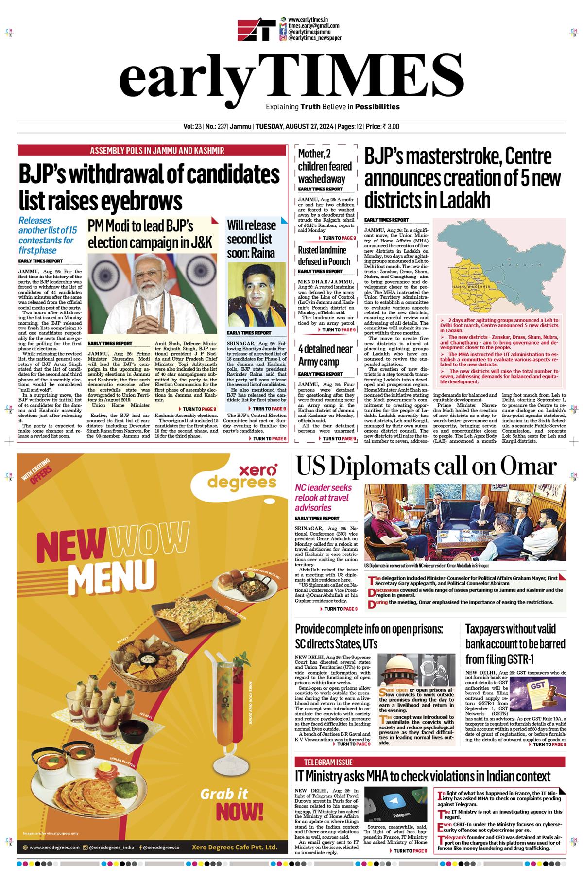 Early Times: Leading Newspaper Jammu Kashmir, Latest News about Jammu ...