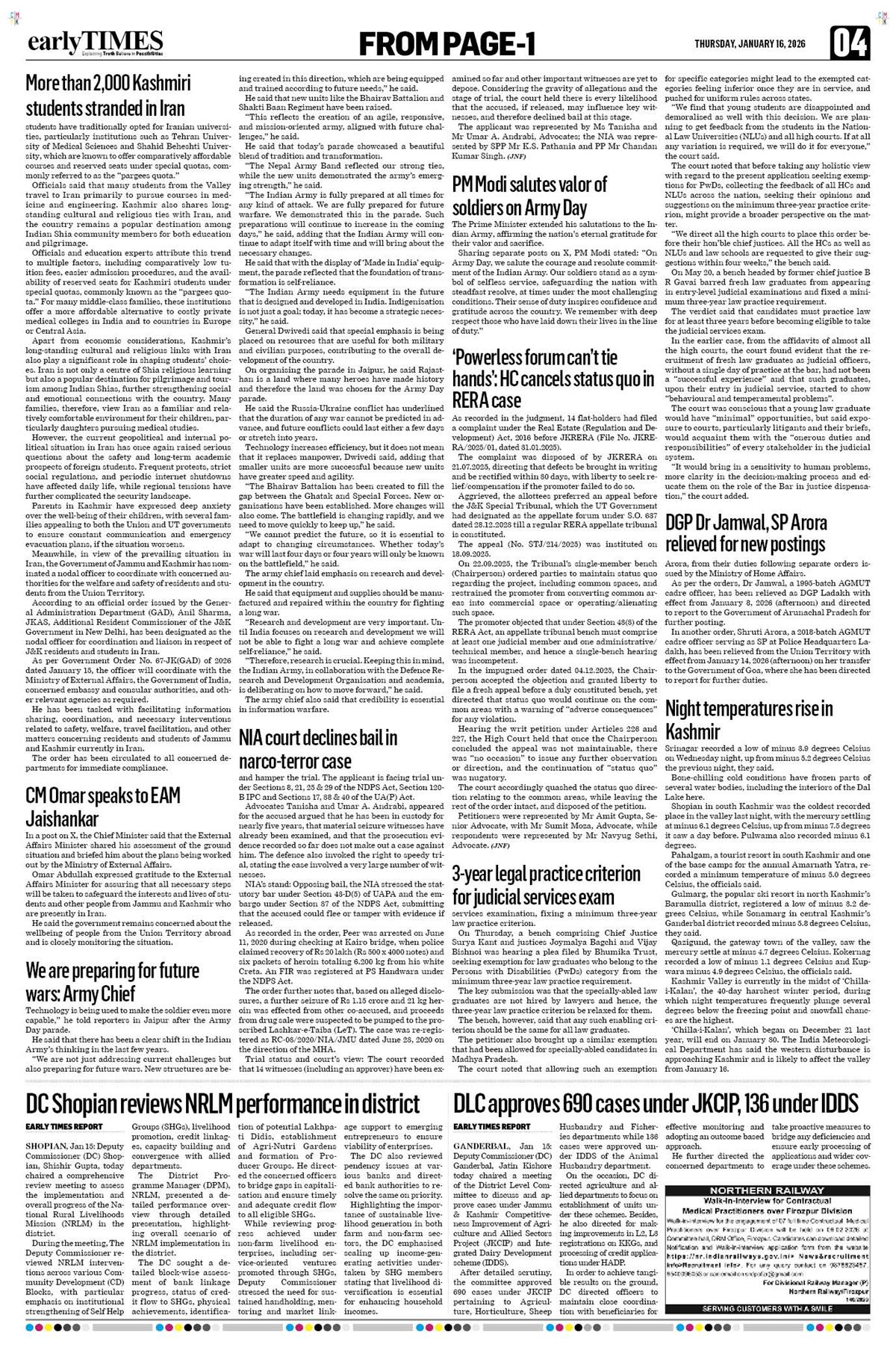 Early Times: Leading Newspaper Jammu Kashmir, Latest News about Jammu ...